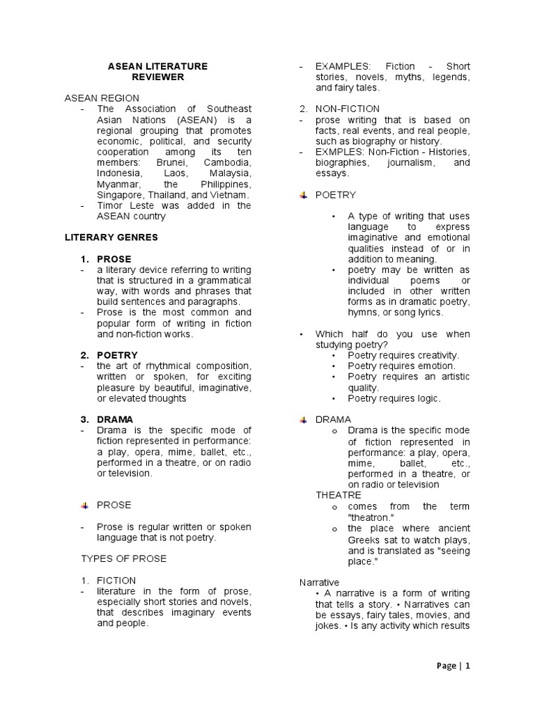 Asean Literature | PDF | Narration | Poetry