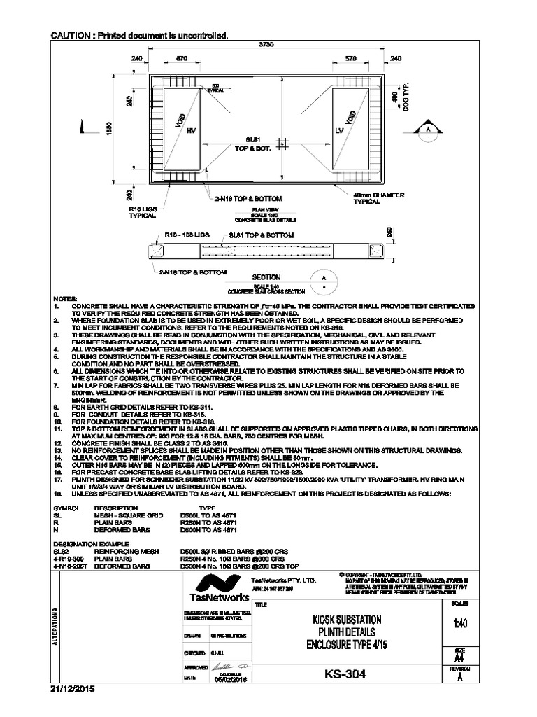 KS-304 Kiosk Substation Plinth Details Enclosure Type 4-15 | PDF ...