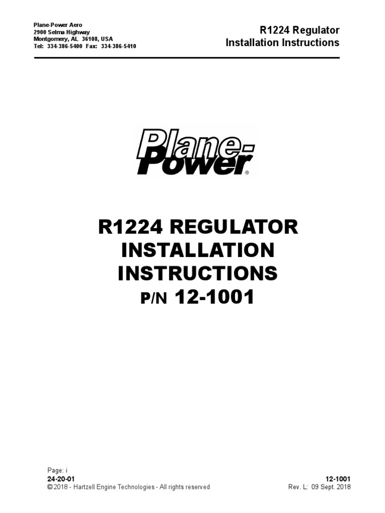 R1224 Regulator Installation Guide | PDF | Electrical Connector ...