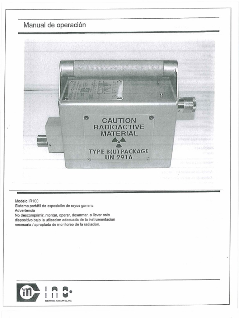 Manual de Operacion IR-100 (Esp.) | PDF