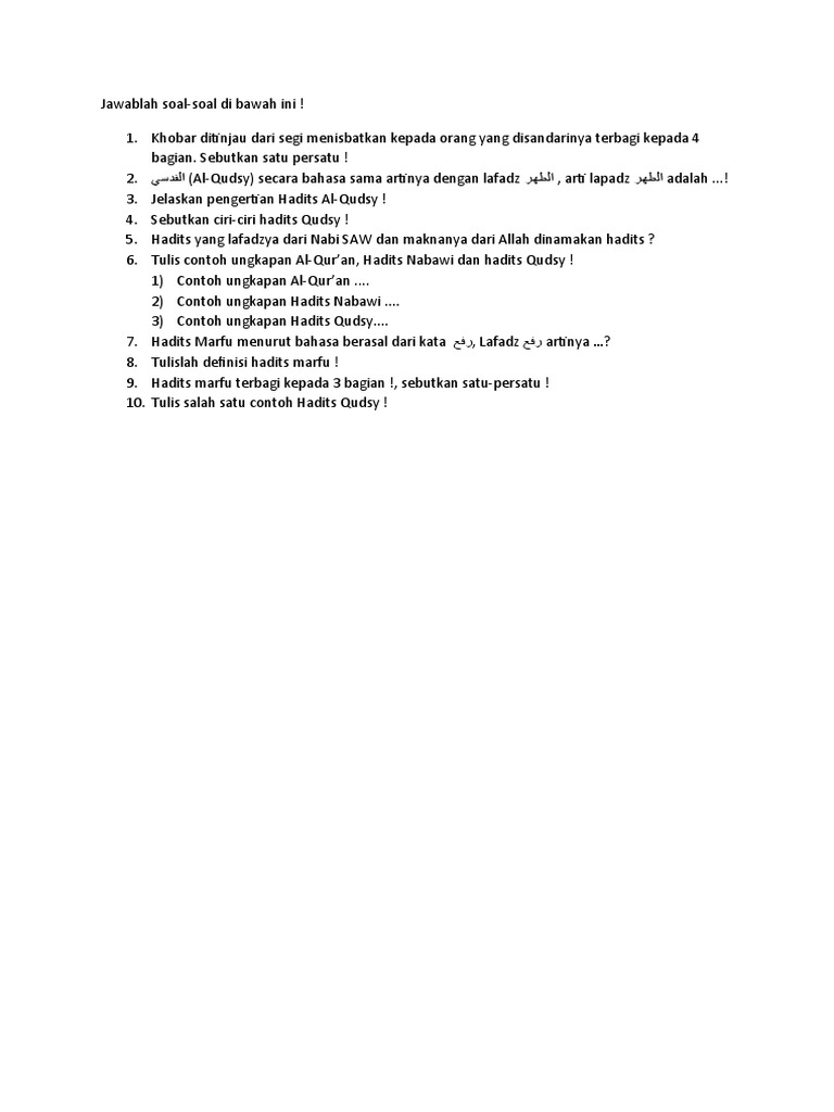 Soal Mustholah IX PAS 2021 | PDF | Agama & Spiritualitas