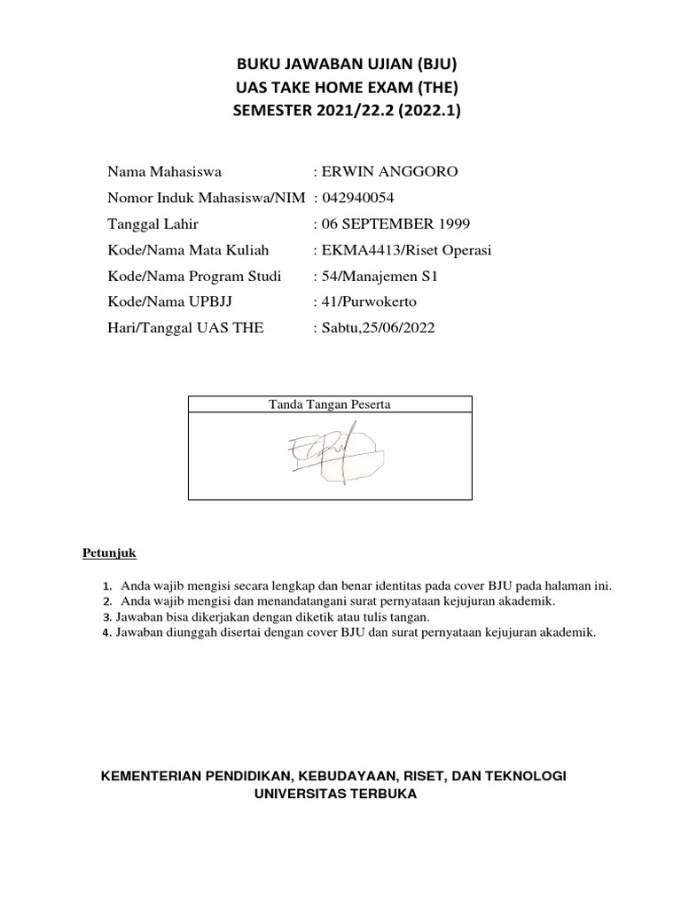 The Ekma4413 Riset Operasi | PDF