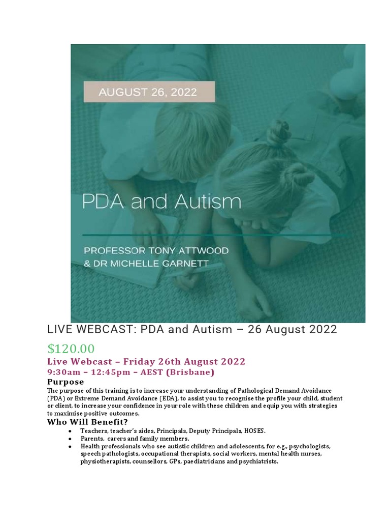 Understanding PDA in Autism Webinar | PDF | Self-Improvement