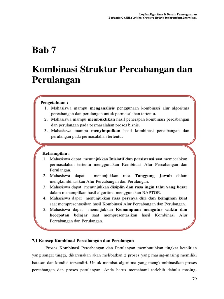 Kombinasi Percabangan dan Perulangan | PDF | Komputer
