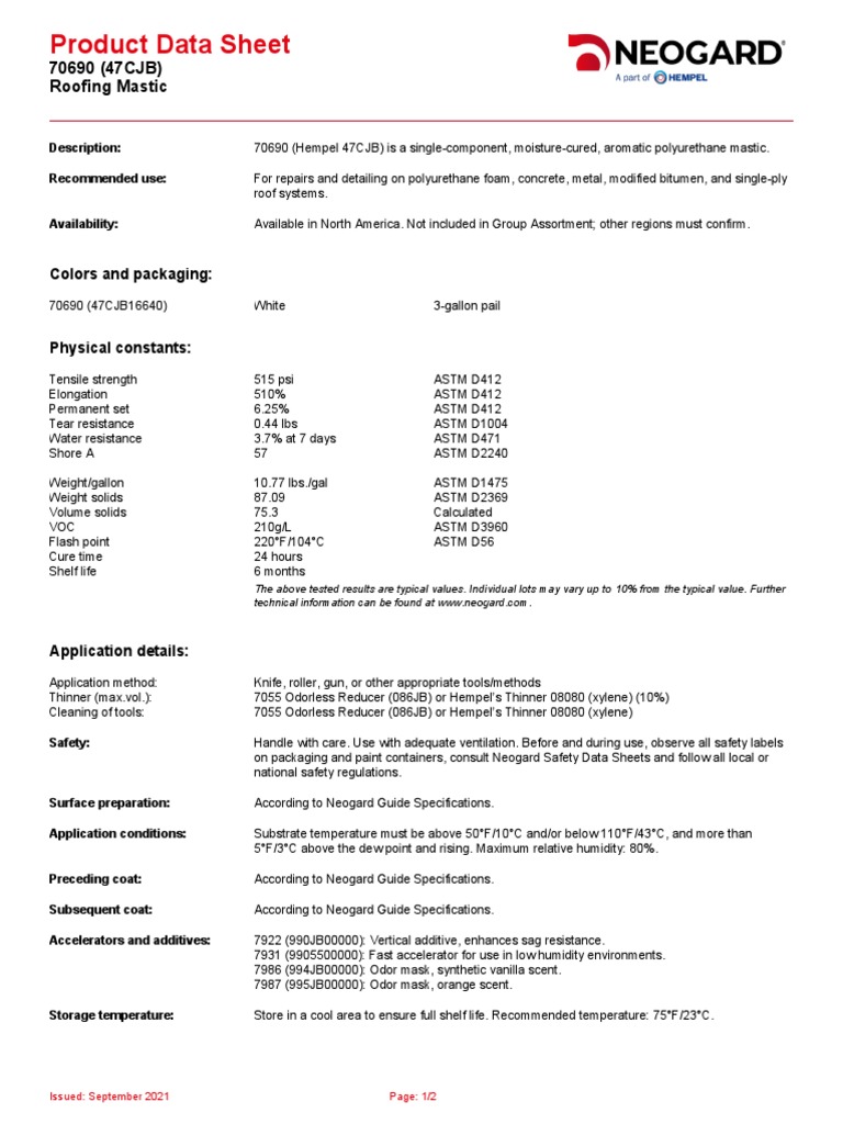 Neogard 70690 Ficha Tecnica | PDF | Implied Warranty | Polyurethane