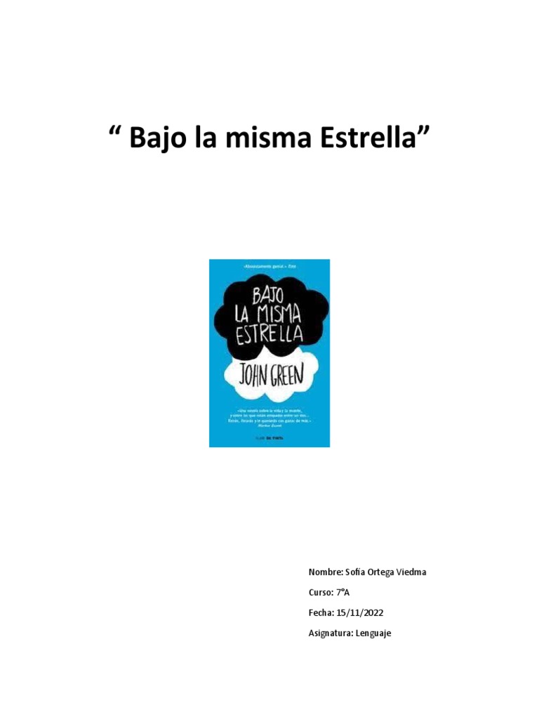 Análisis de "Bajo la misma estrella" | PDF