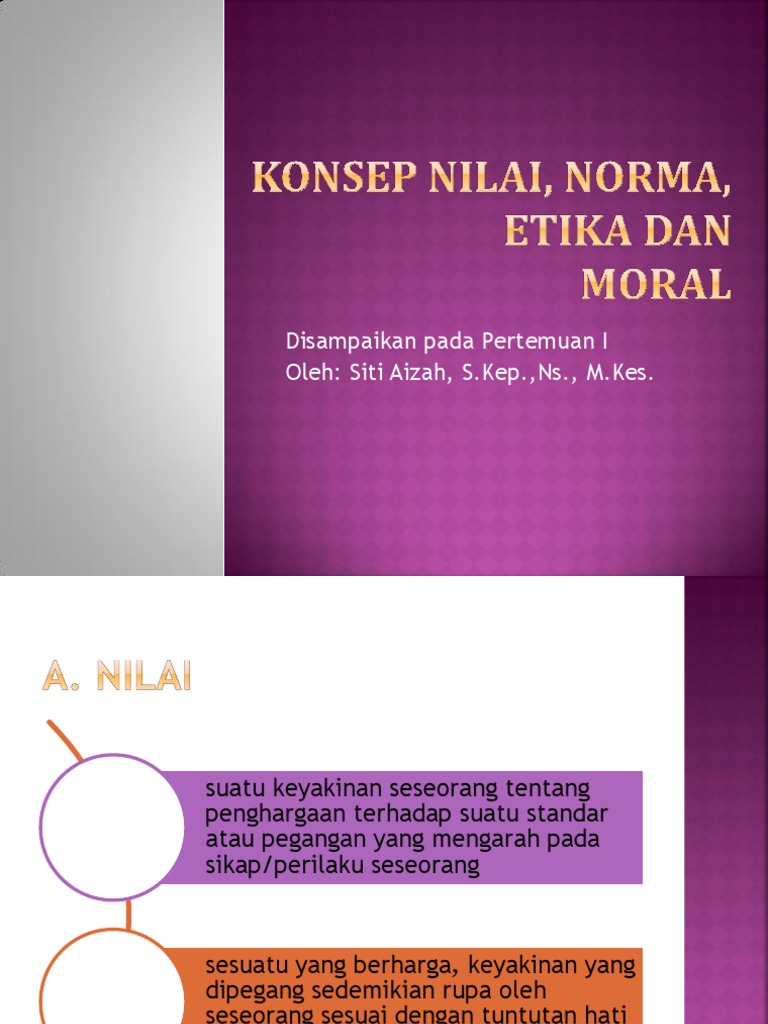 1.konsep Nilai, Norma, Etika Dan Moral | PDF