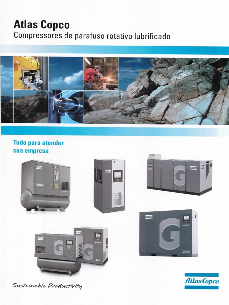 Atlas Copco - Catálogo Geral Compressores de Parafuso | PDF