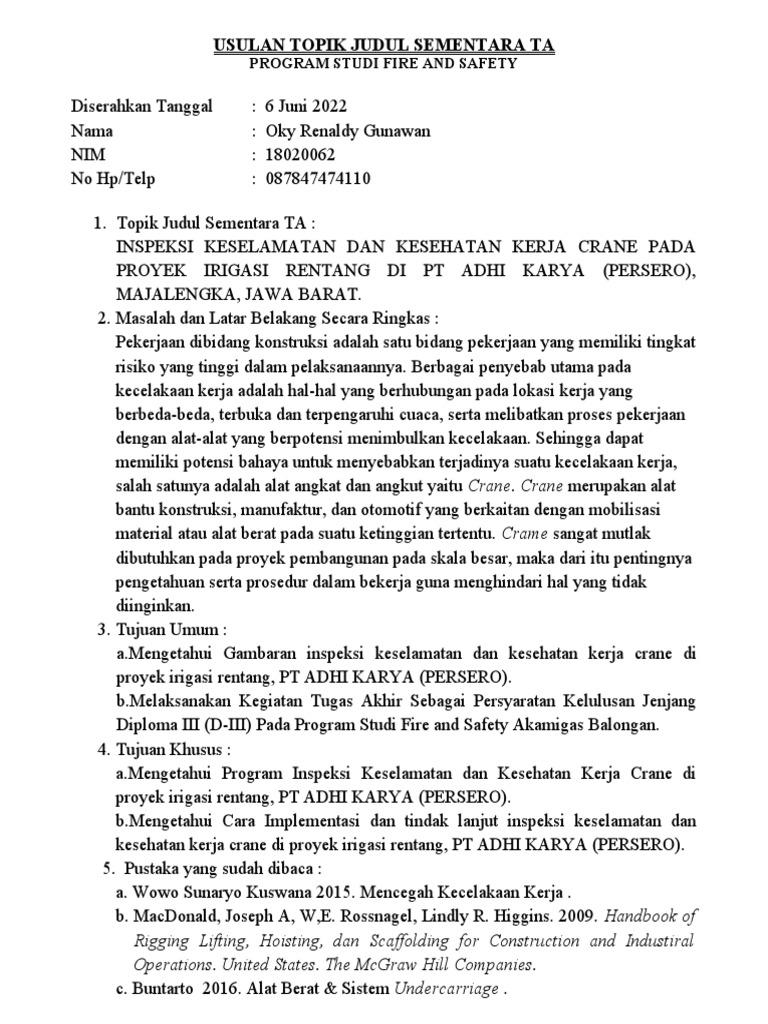 Form Pengajuan Judul TA Oky | PDF