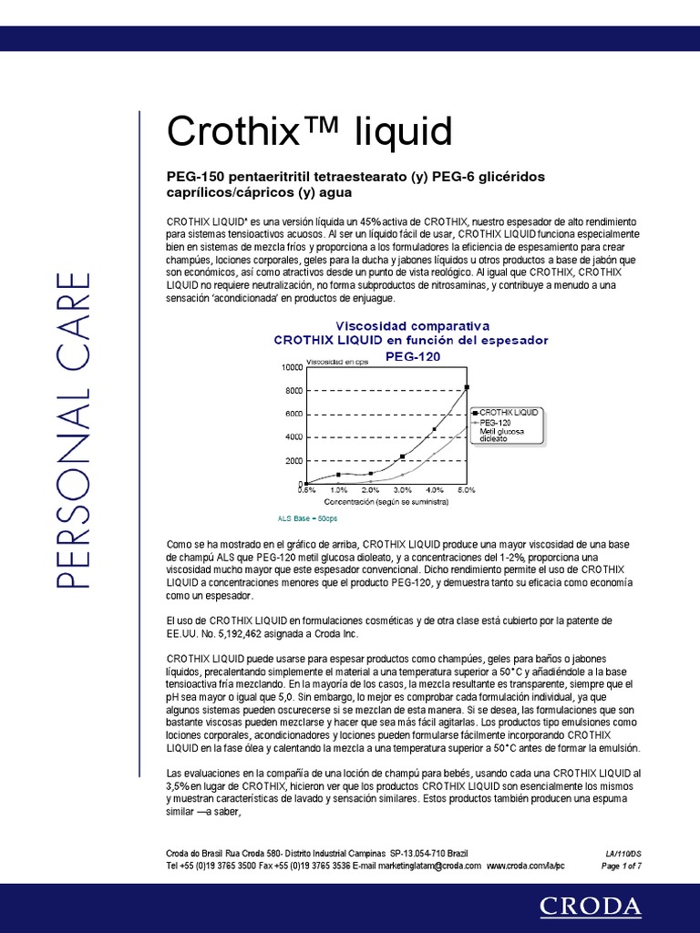 1.crothix Liquid 1 - LA - 110 - DS | PDF | Tensioactivo | Sal (química)