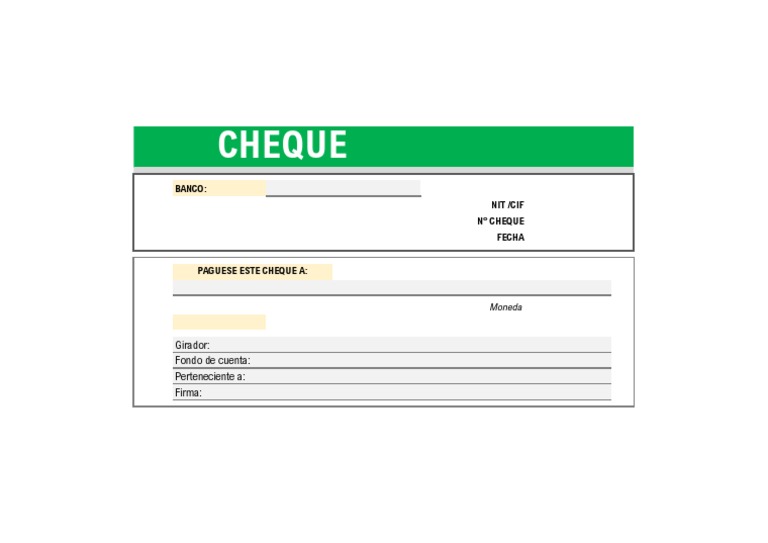 Formato de Cheque | PDF