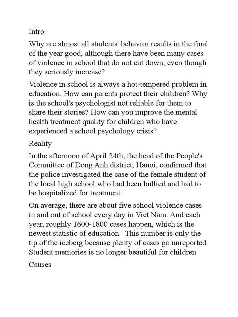 Script | PDF | Violence | Bullying