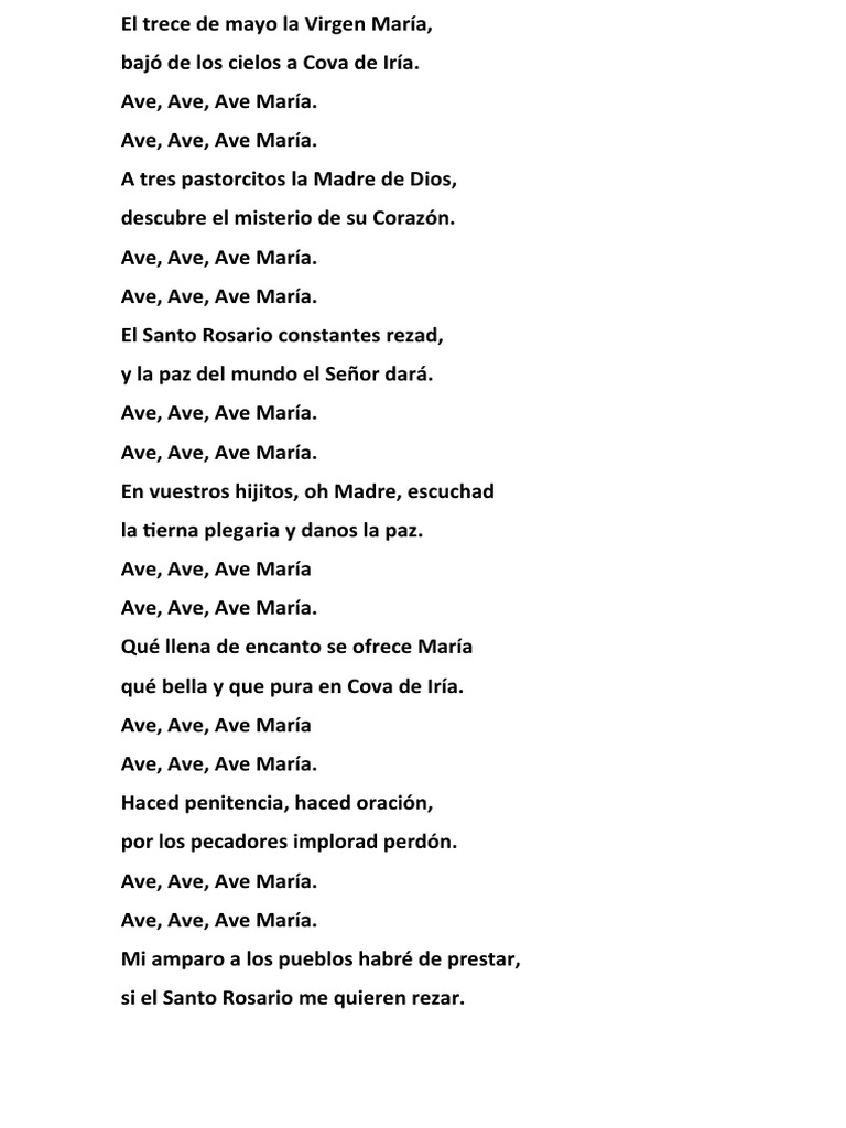 El Trece de Mayo La Virgen María | PDF