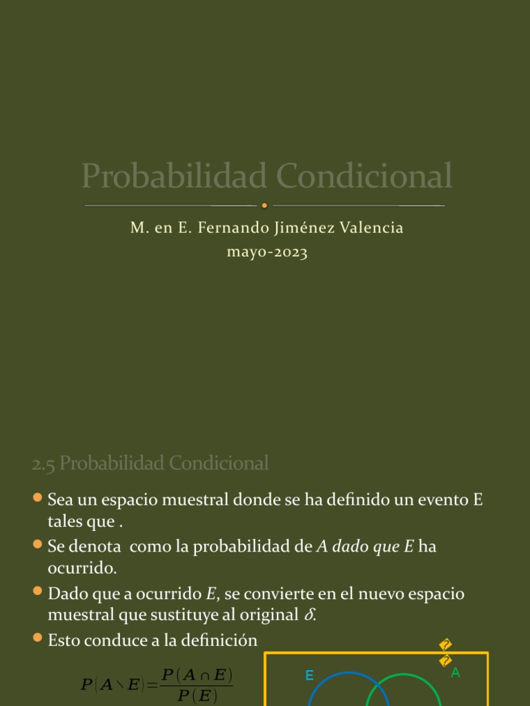 2.5.1.1 Prob. Cond | PDF | Probabilidad | Probabilidades y estadísticas