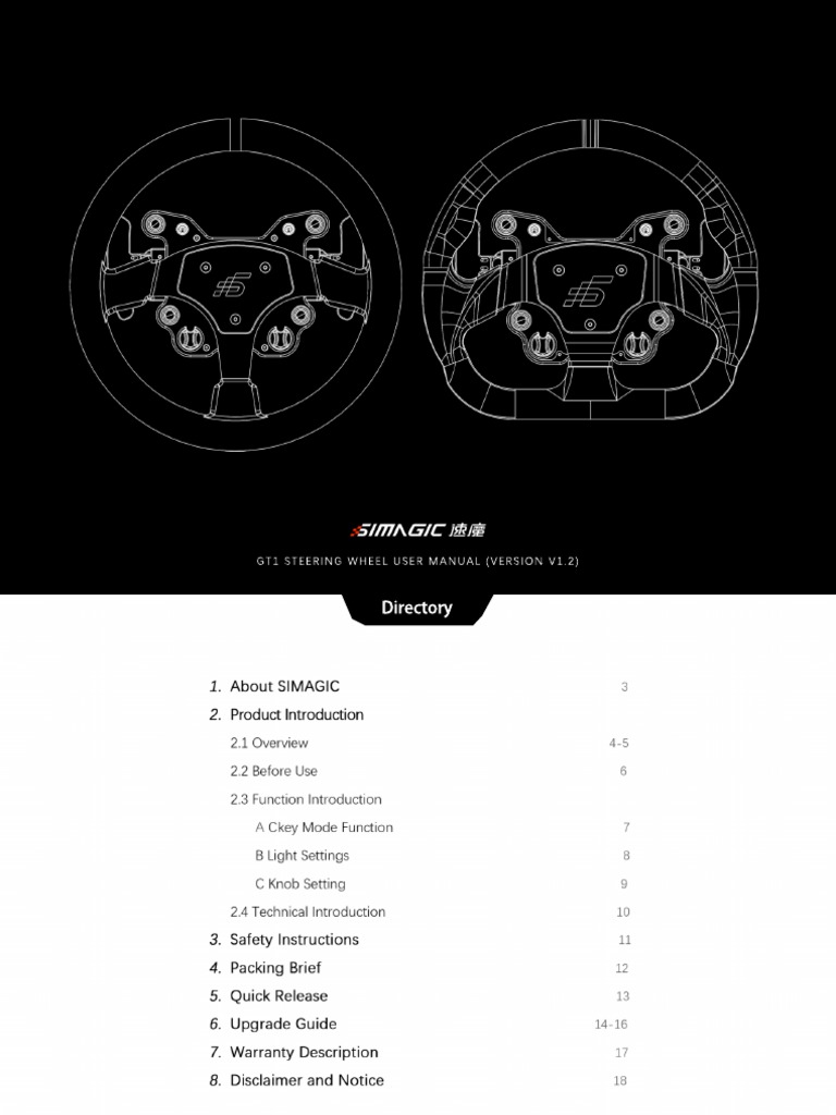 GT1 Steeri NG Wheel User Manual (Versi ON V1. 2) | PDF