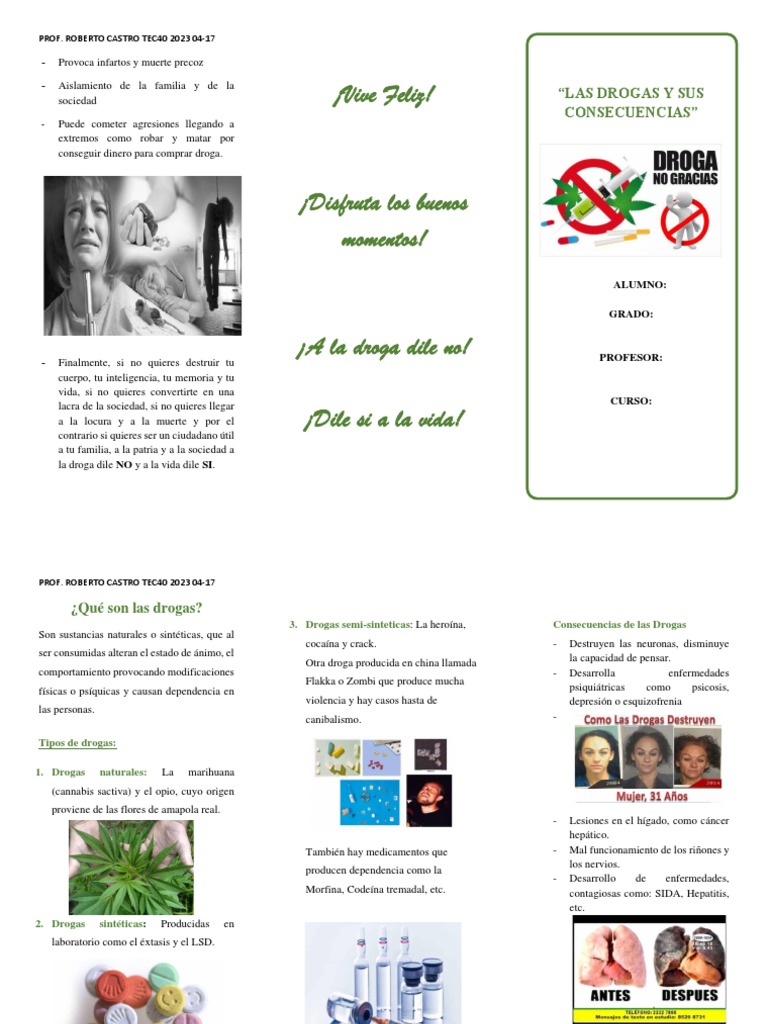 Triptico de Las Drogas 5 | PDF | Drogas | Cannabis (Droga)
