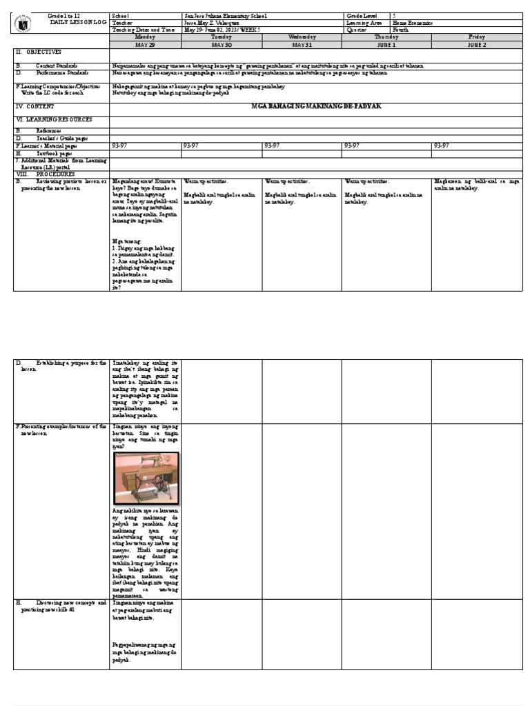Q4 Week 5 DLL EPP5 | PDF