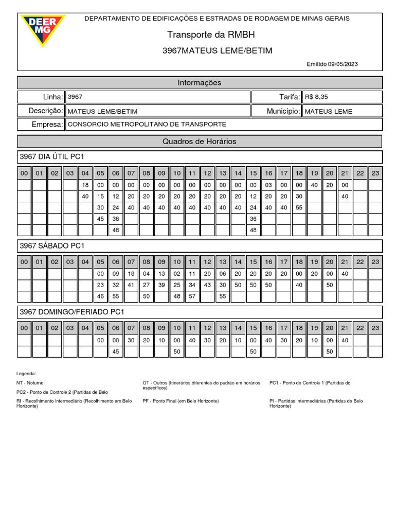Informacoes Linha 3967 | PDF | Brasil