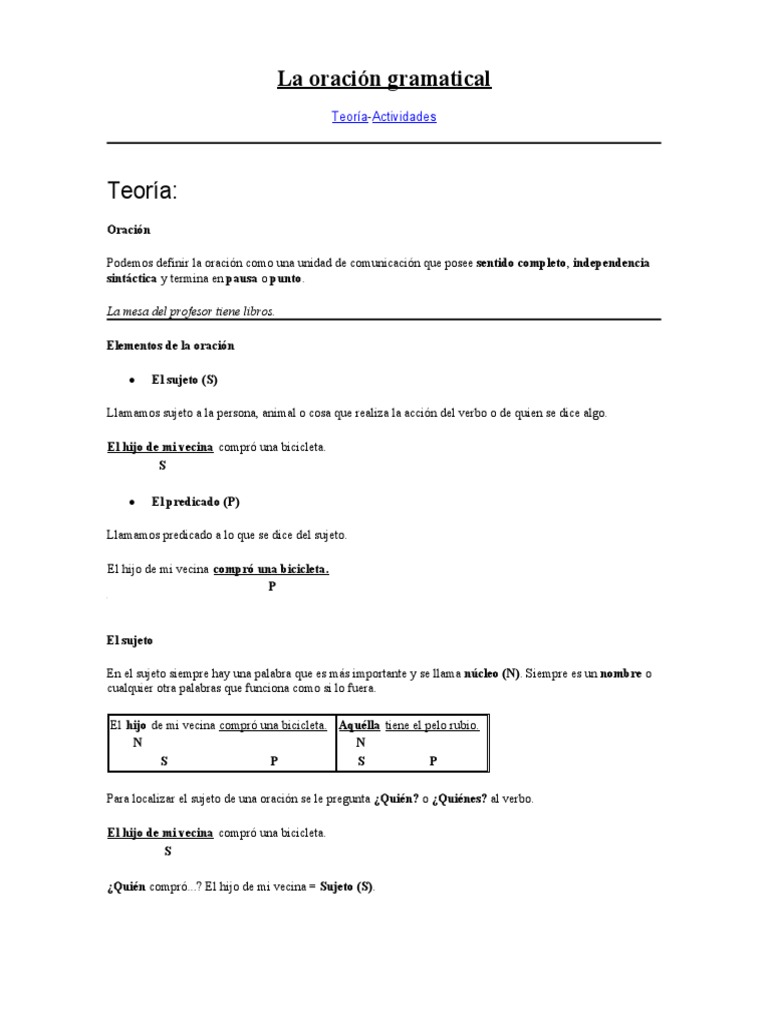 La Oración Gramatical-ESP-Lisaudy Noboa | PDF | Asunto (gramática ...
