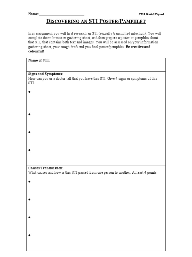 STI Awareness Poster Project Guide | PDF