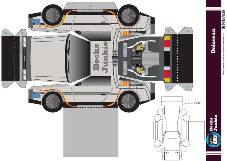 Delorean Mini Papercraft by Becks Junkie | PDF