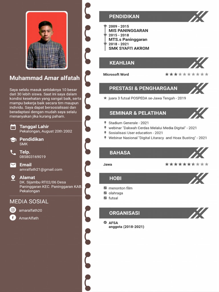 CV Muhammad Amar Alfatah | PDF