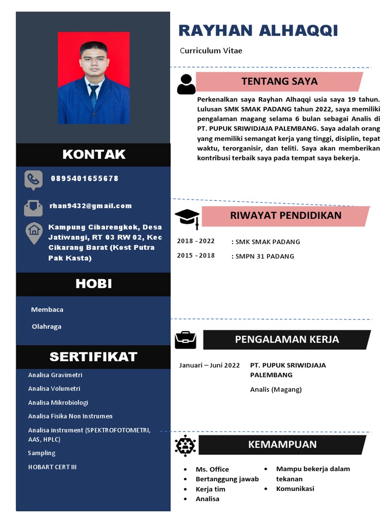 CV Rayhan Alhaqqi Smak Padang | PDF