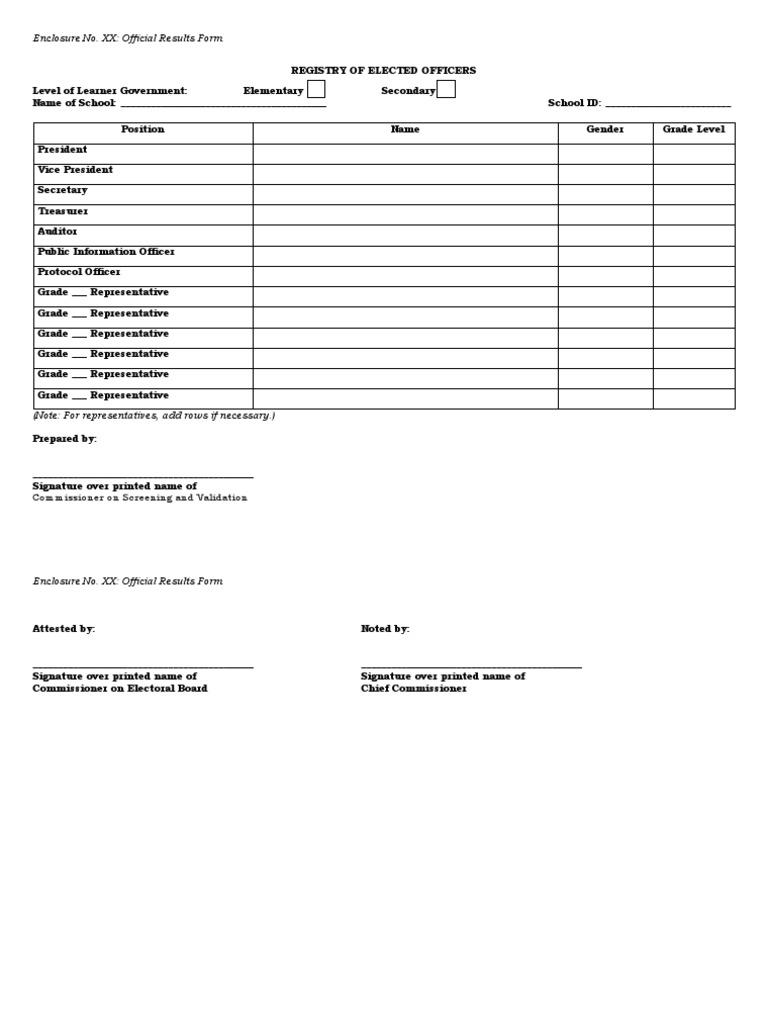 Election Officers Registry Form | PDF