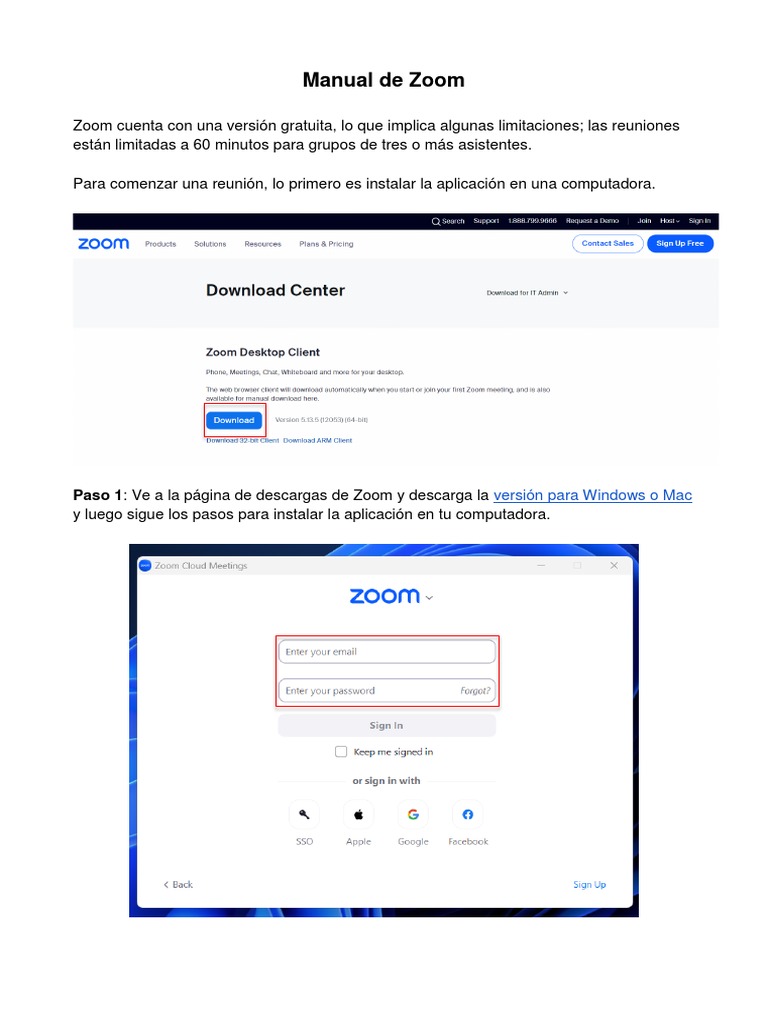 Manual de Zoom | PDF | Chat en linea | Ventana (informática)