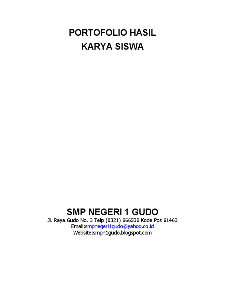 Portofolio Karya Siswa SMP Gudo 2021 | PDF