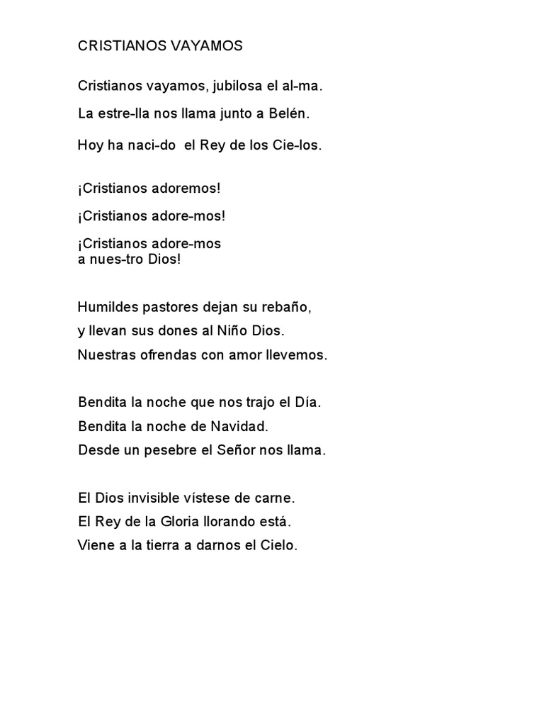 Cristianos Vayamos Sin Notas | PDF