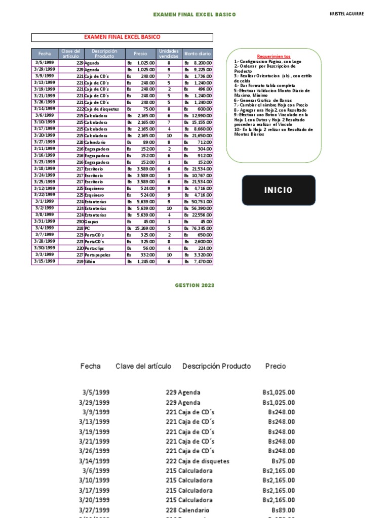 Examen Final Excel Basico 01 | PDF | Informática | Equipo