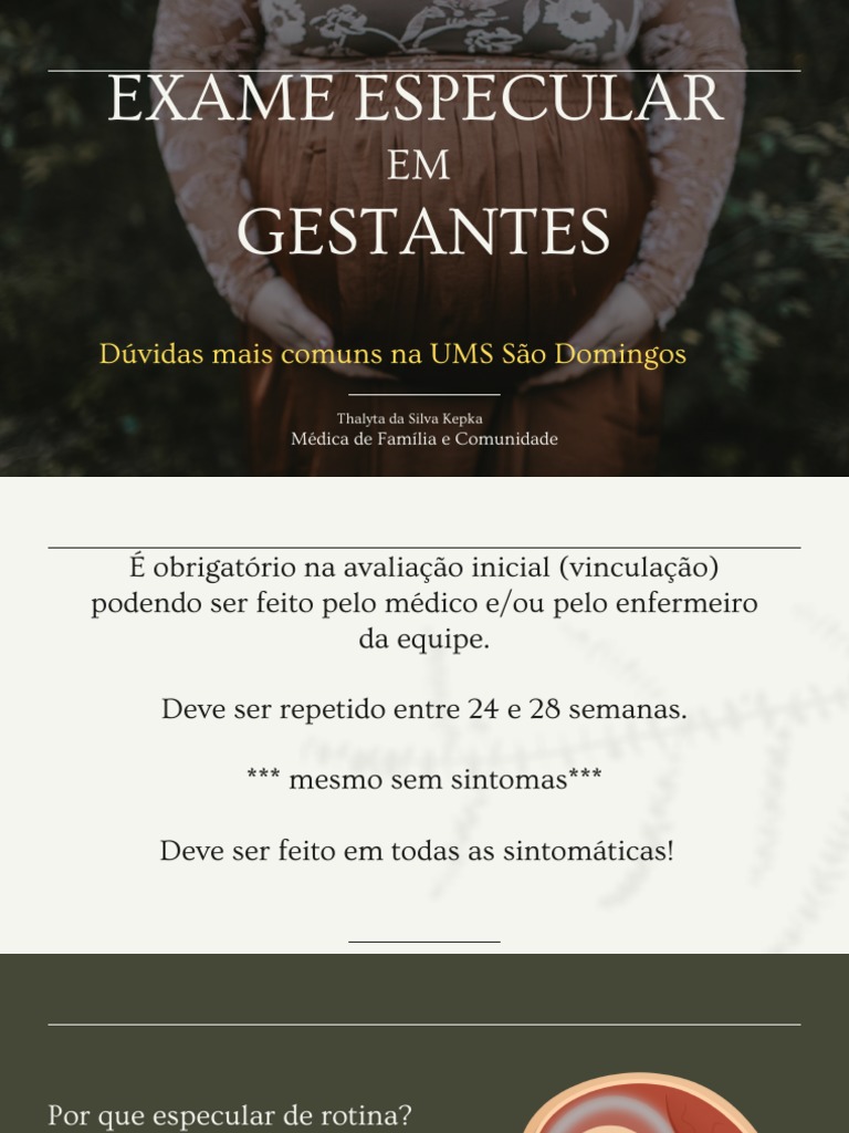 Exame Especular em Gestantes: Importância e Achados | PDF