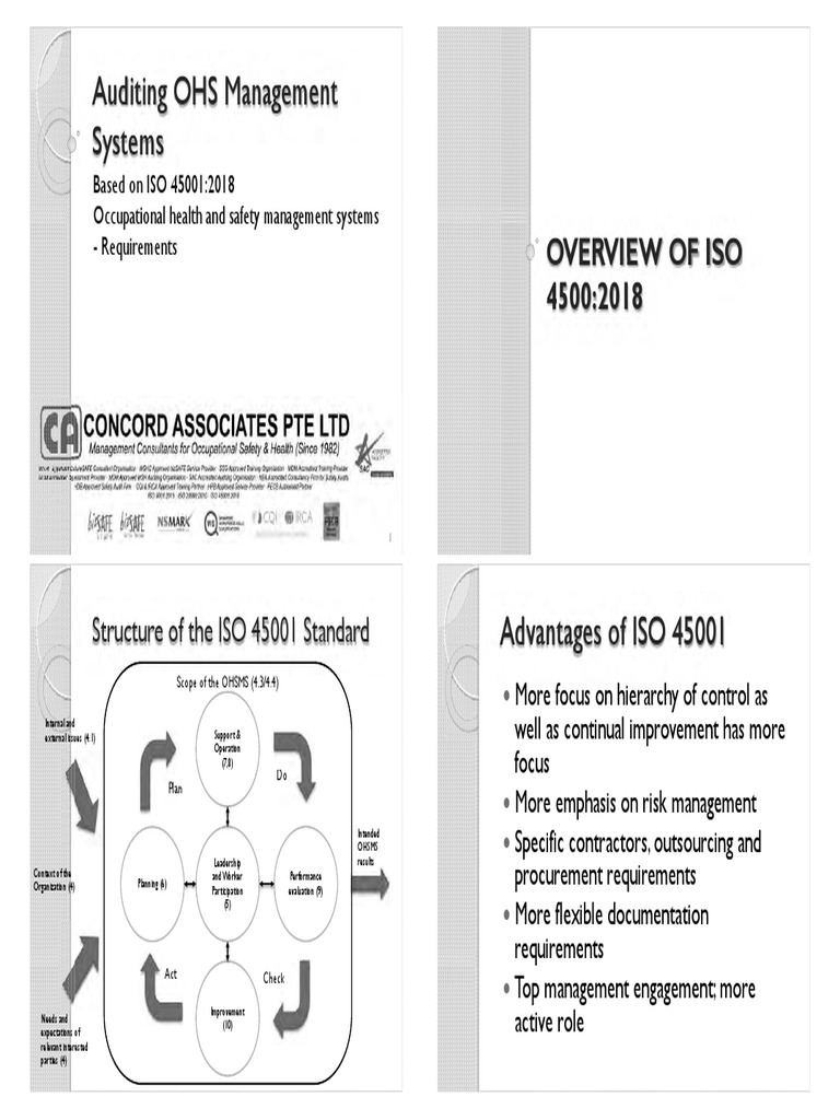 ISO 45001 Auditing OHS Management Systems | PDF | Risk | Occupational ...