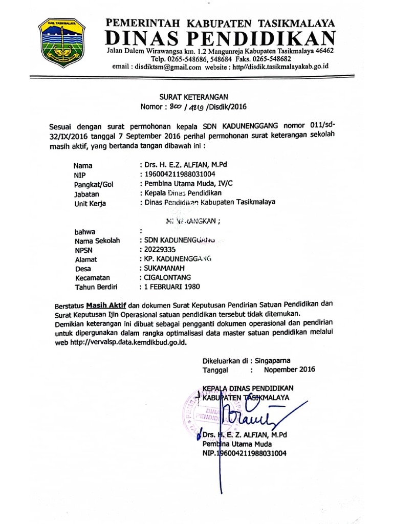 Surat Keterangan Dinas | PDF