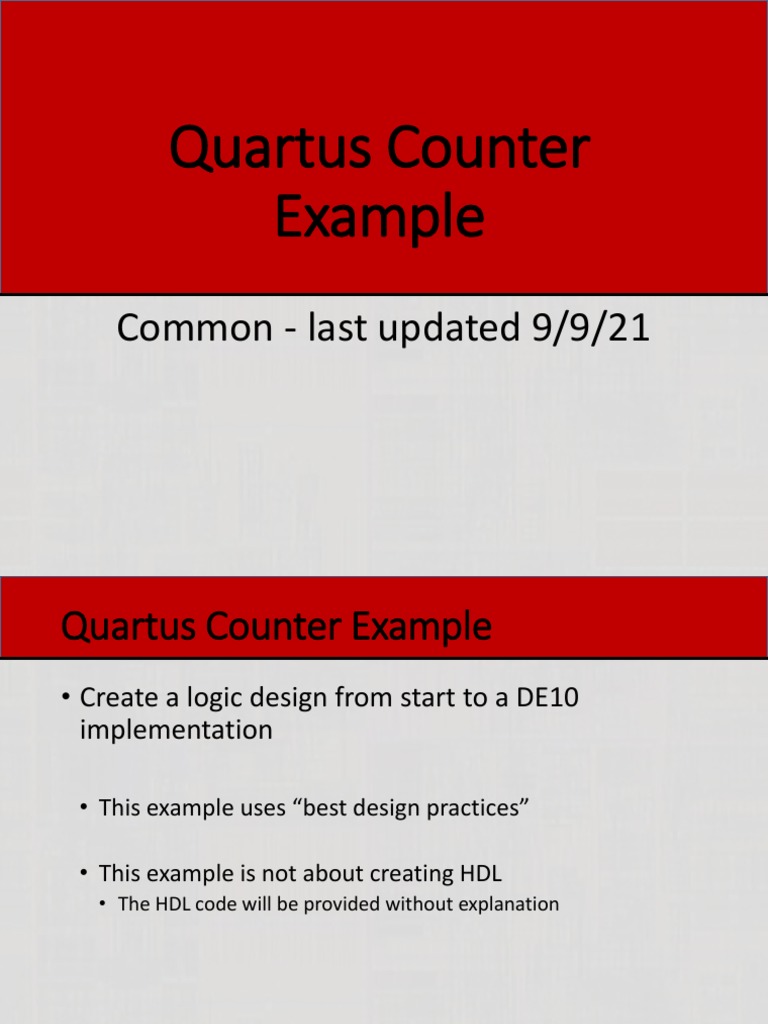 Quartus Counter Example | Download Free PDF | Vhdl | Hardware ...