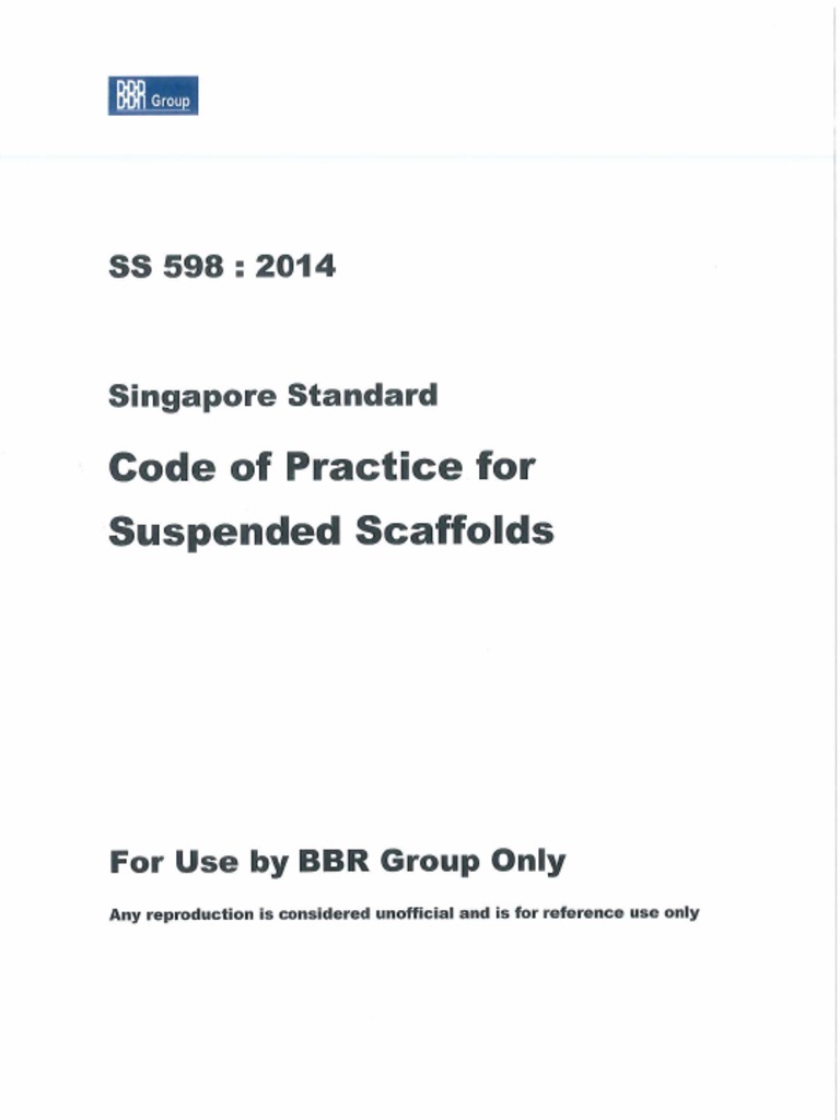 SS 598 2014 (CP For Suspended Scaffolds) | PDF