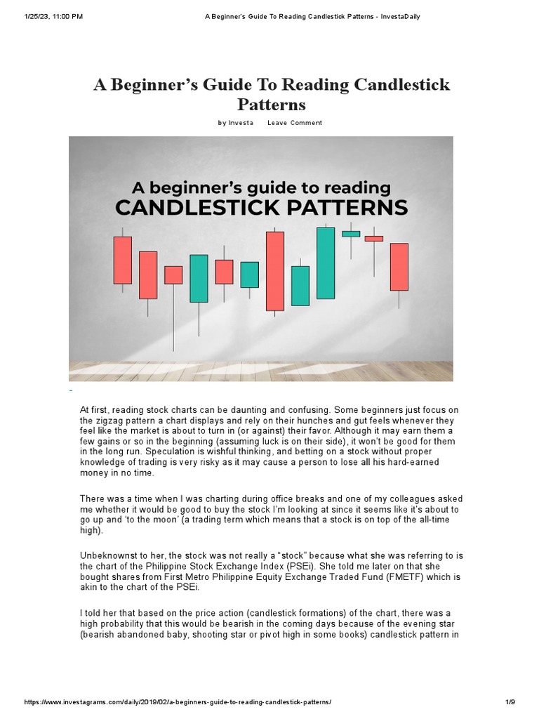 A Beginner S Guide To Reading Candlestick Patterns Investadaily Pdf