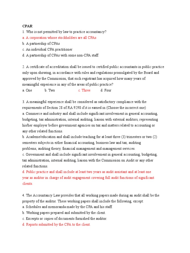 At Reviewer PT 1 | PDF | Certified Public Accountant | Accountant