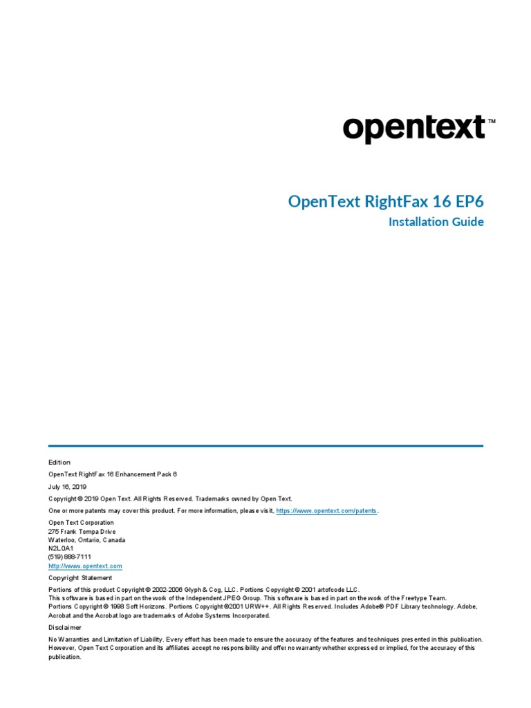 RightFax 16 EP6 Installation Guide | PDF | Installation (Computer Programs) | Microsoft Sql Server