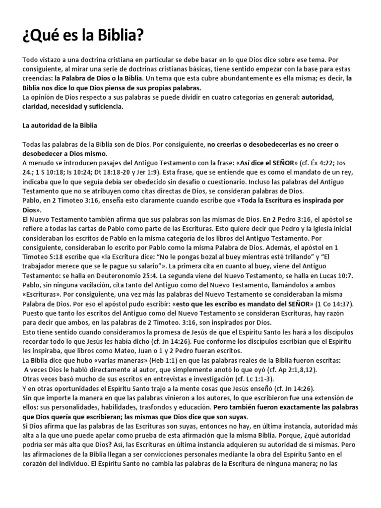 Qué Es La Biblia | PDF | Biblia | Verdad