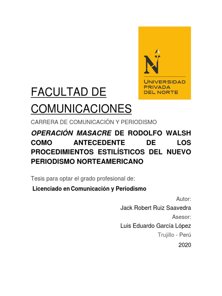 Ruiz Saavedra, Jack Robert | PDF | Periodismo | Novelas