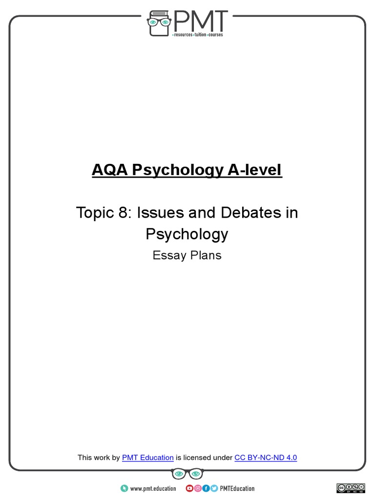 AQA Psychology: Issues & Debates Guide | PDF | Reductionism | Free Will