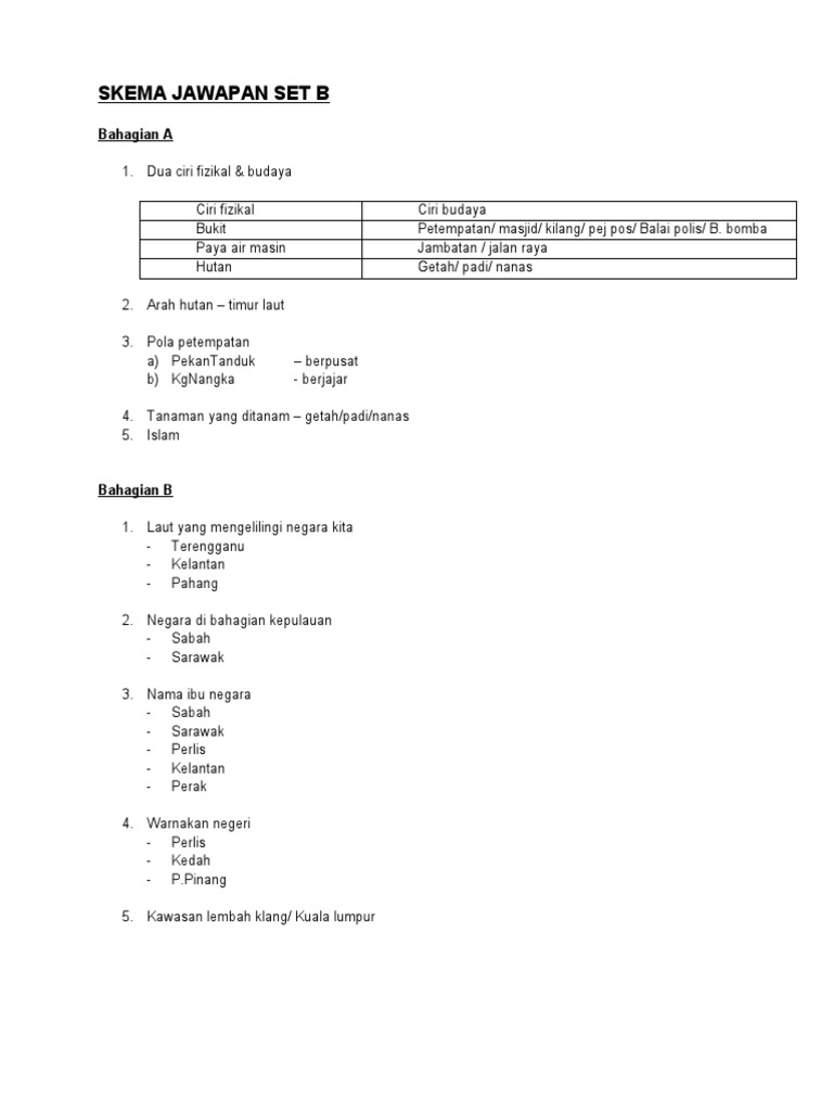 Skema Jawapan Set B | PDF