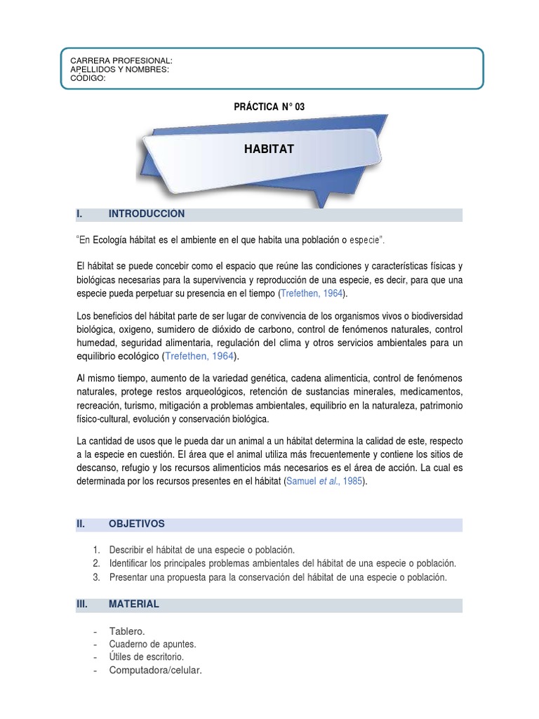 Práctica #3 F | PDF | Habitat | Ecología