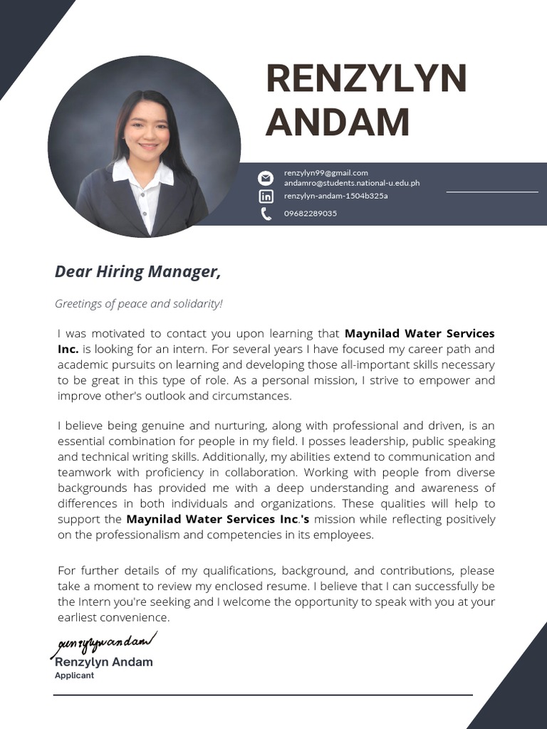 OJT-Application ANDAM Maynilad | PDF | Cognition