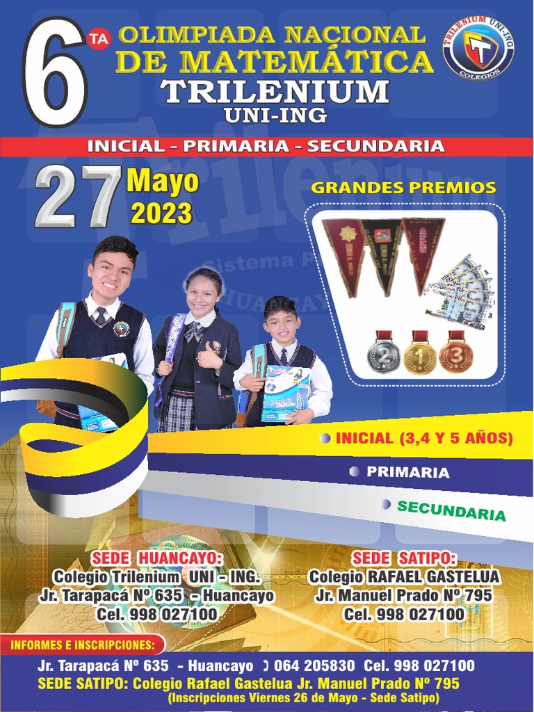 Bases 6ta Olimpiada Nacional Matematica 27 de Mayo | PDF