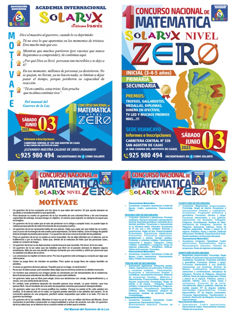 Bases Concurso Matematica 2023 | PDF | Ecuaciones | Triángulo