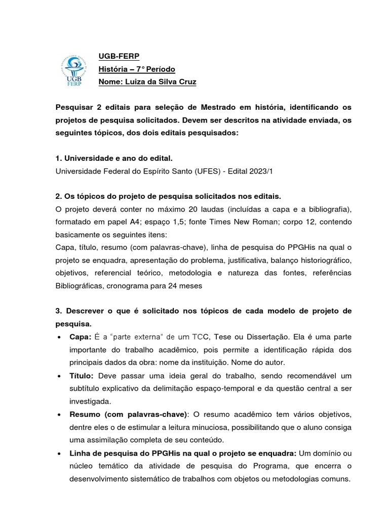 Trabalho de Metodologia Da Pesquisa Histórica | PDF | Abstract (resumo) | Science