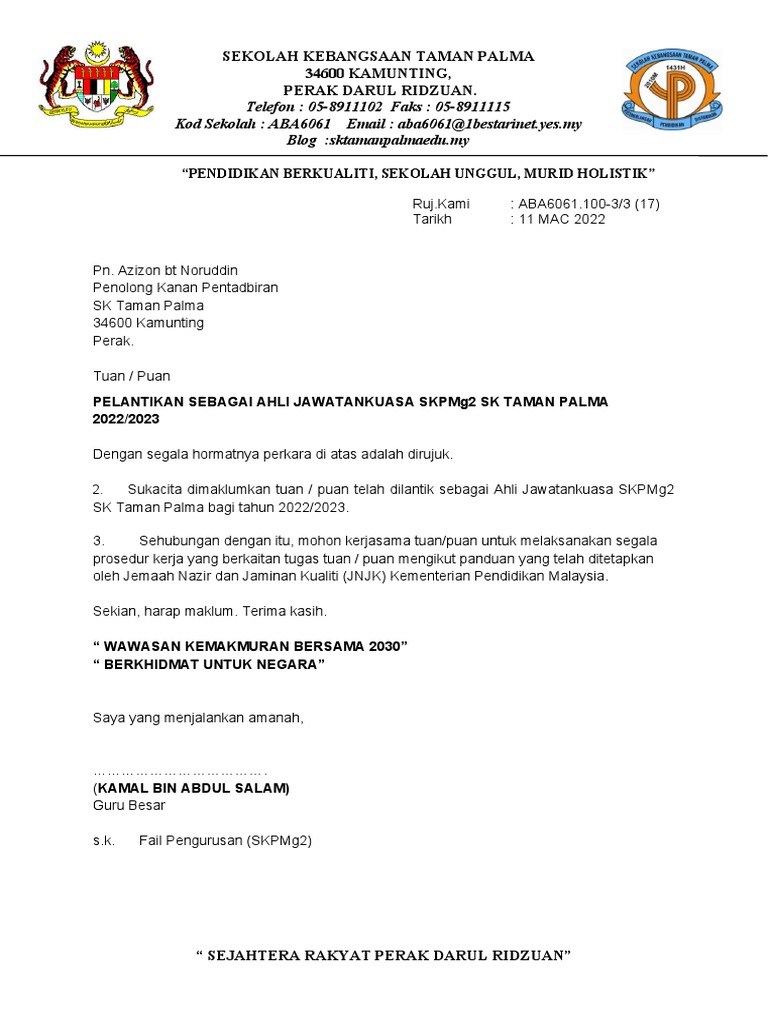Surat Lantikan skpmg2 | PDF
